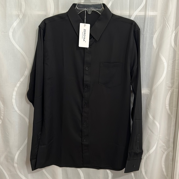 Zeroyaa | Shirts | Zeroyaa Mens Black Button Down Shirt Size Medium ...